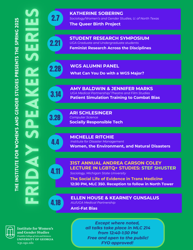 Spring 2025 Friday Speaker Series Institute For Women S Studies